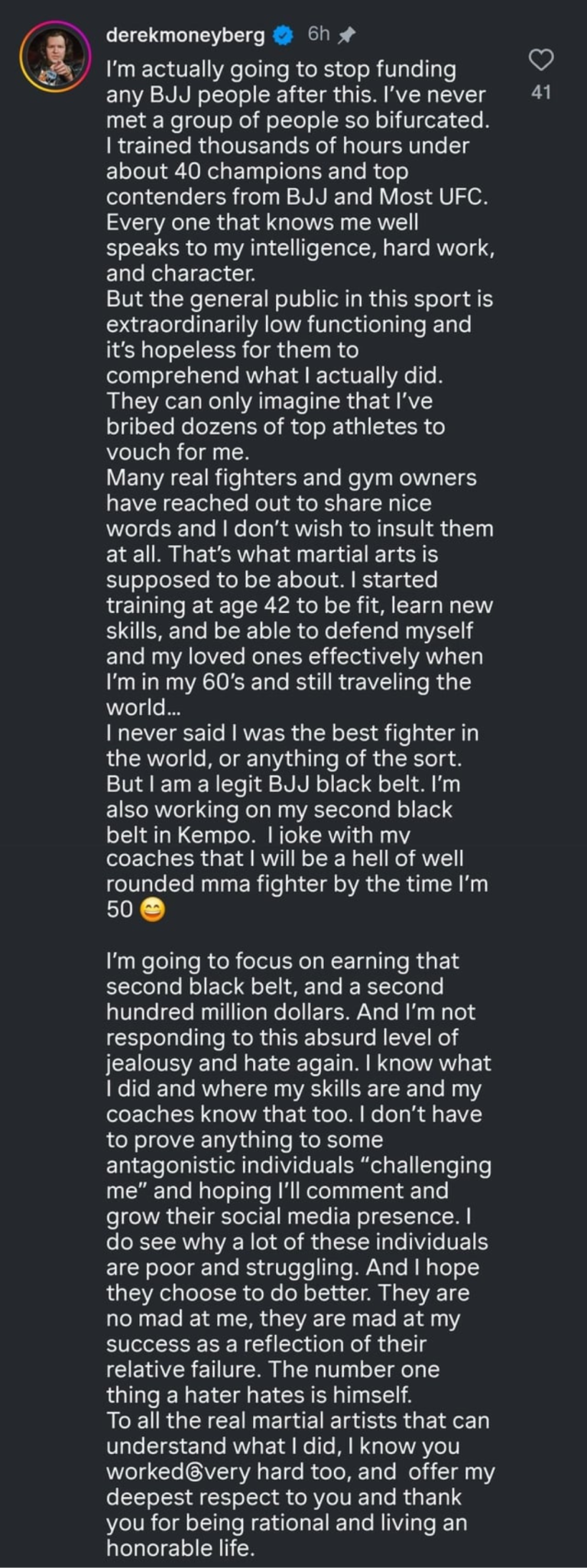 Derek Moneyberg Fires Back After Facing Criticism For His 3.5 Years To Black Belt Promotion ...